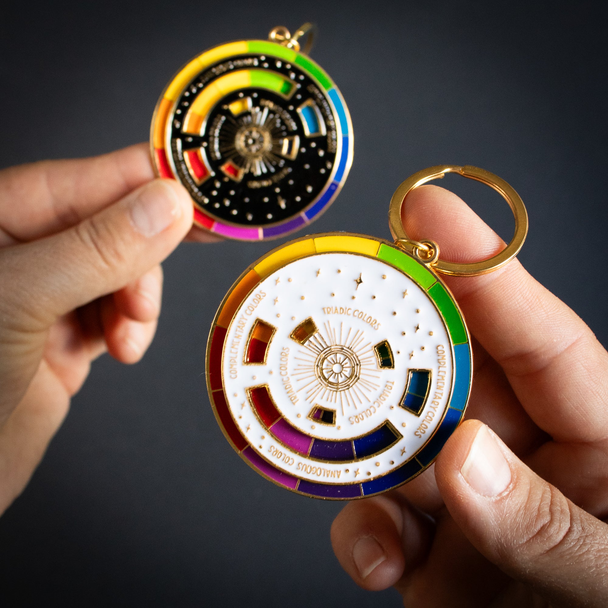 Spinning Color Wheel . Enamel Keychain – Lalylala Amigurumi