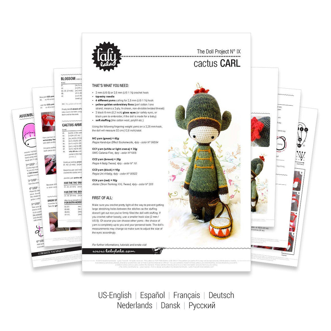 Crochet Pattern . Carl the Cactus – Lalylala Amigurumi
