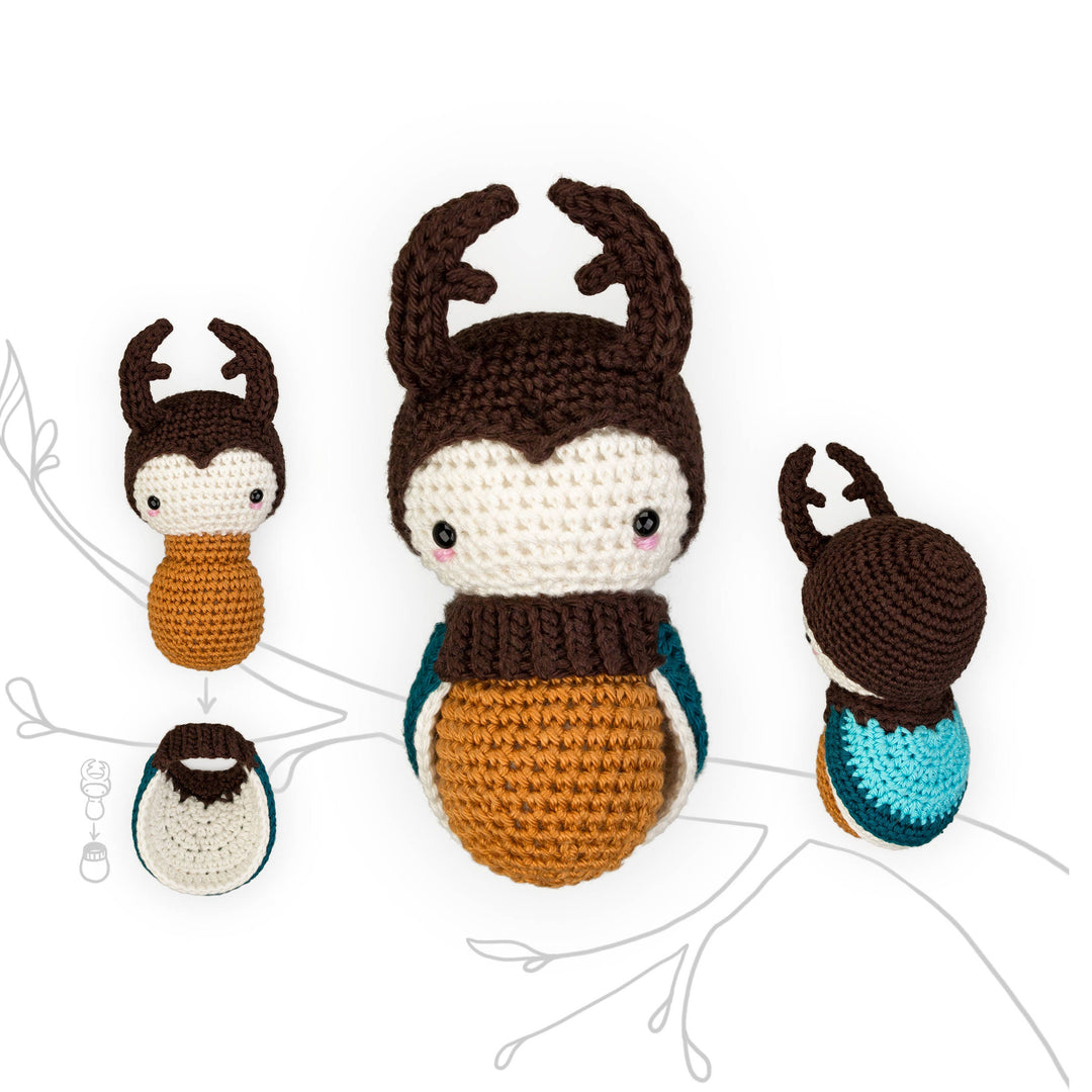 Amigurumi Crochet Pattern . Stag Beetle – Lalylala Amigurumi