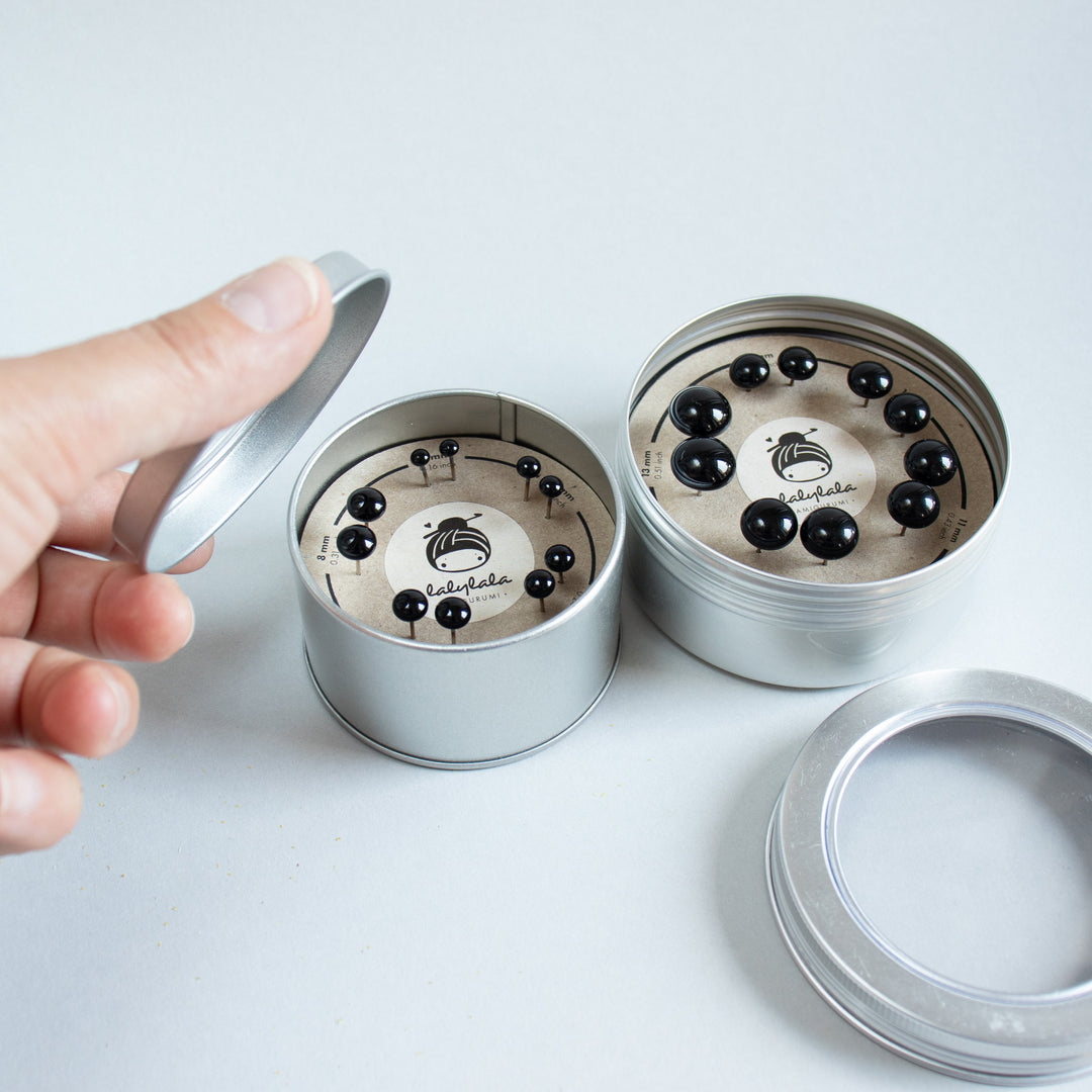 Position Eyes . Black Glass Eyes with Needle Back – Lalylala Amigurumi